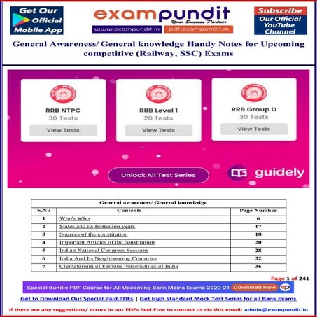 GK_GS One Liner For Competitive Exam.pdf