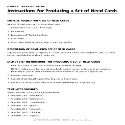 Gla8 setof needcards | PDF