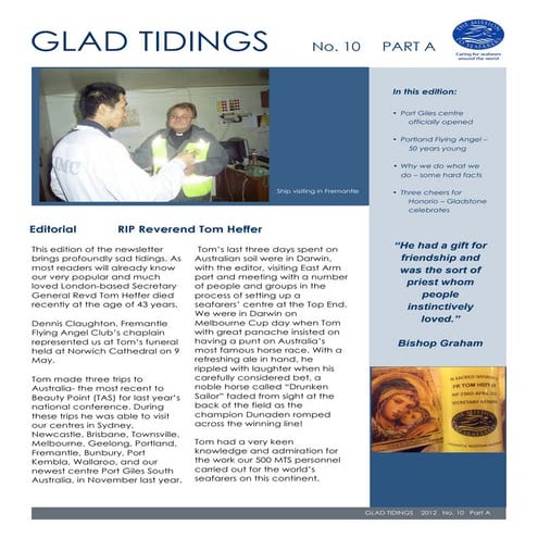 Glad Tidings Newsletter no.10 part 1 | PDF
