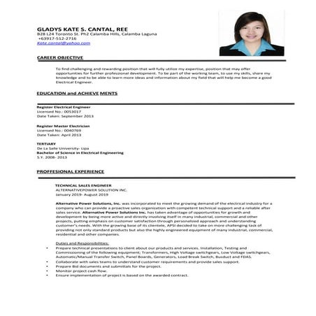 Gladys kate cantal cv | PDF