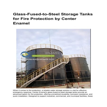 Glass-Fused-to-Steel Storage Tanks for Fire Protection by Center Enamel ...