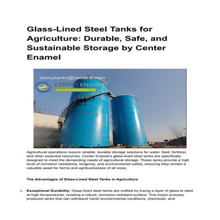 Glass-Lined Steel Tanks for Agriculture_ Durable, Safe, and Sustainable ...