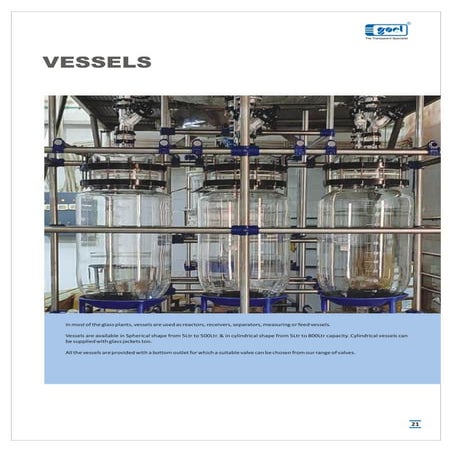 High-Quality Glass Reactors & Jacketed Vessels by Goel Scientific | PDF