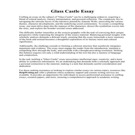 Glass Castle Essay | PDF