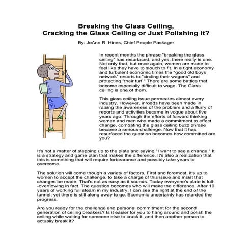 Breaking the glass ceiling: Overcoming Career Roadblocks for Women and ...
