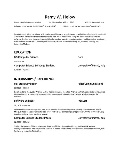 Takehide's resume | PDF