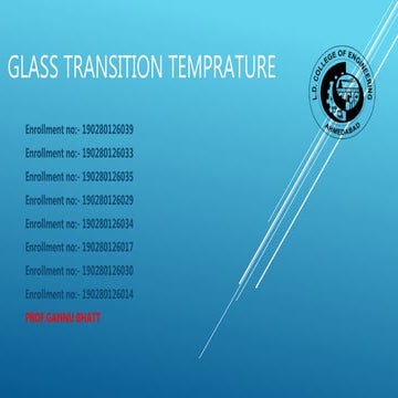 Glass transition temperature (tg) | PPTX
