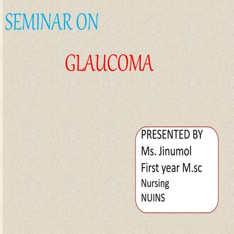glaucoma and causes sign symptoms treatment | PDF
