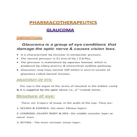 Glaucoma | PPTX