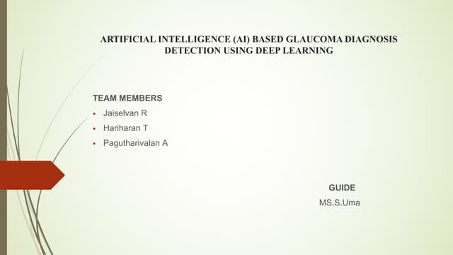Ai Based Glaucoma Detection Using Deep Learning Pdf Eye And Vision