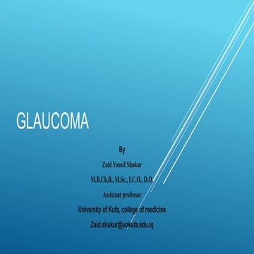 Glaucoma lecture | PPTX