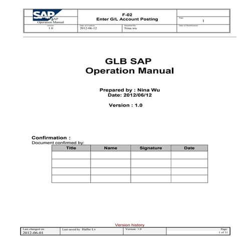 Glb enter gl account posting v1 | DOC