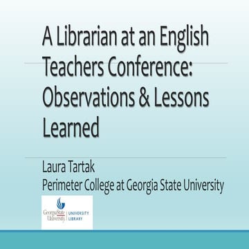 A Librarian at an English Teacher's Conference: Observations and ...