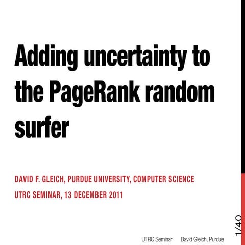 Ph.D. Defense: Models and Algorithms for PageRank sensitivity | PDF