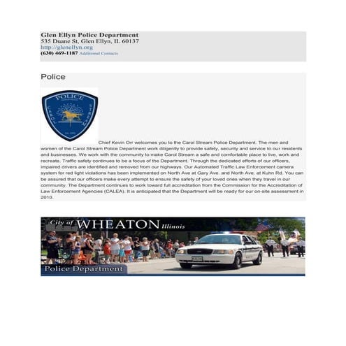 Glen ellyn police department | PDF