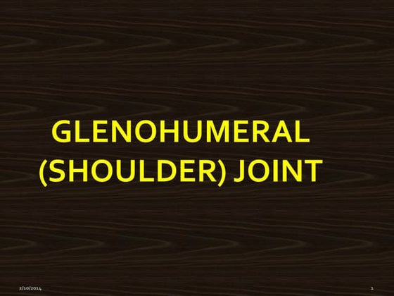 Glenohumeral joint-ppt. | PPT