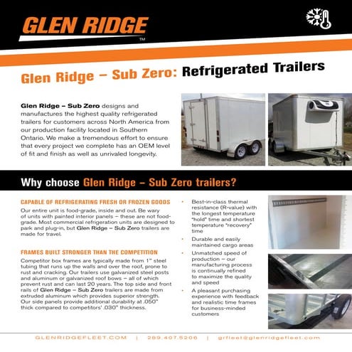 Glen Ridge Sub - Zero cooler/freezer trailers | PDF