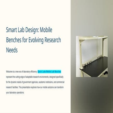 Smart Lab Design: Mobile Benches for Evolving Research Needs | PPTX