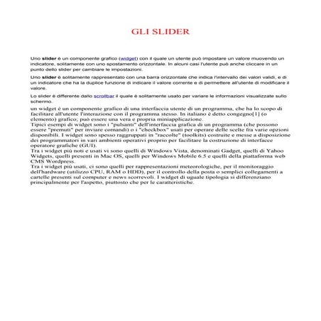 Gli slider | PDF