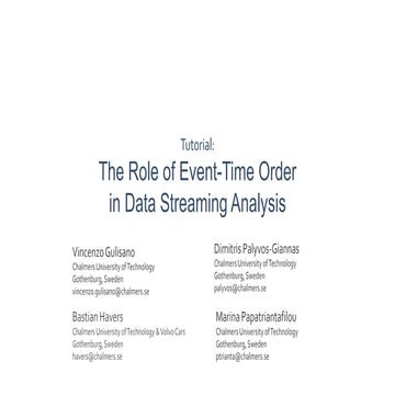 Tutorial: The Role of Event-Time Analysis Order in Data Streaming | PPTX | Databases | Computer ...