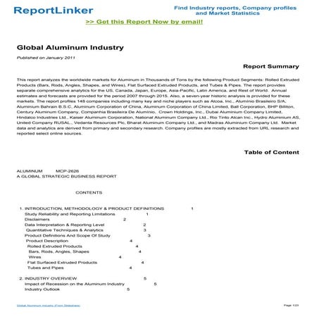 Global Aluminum Industry | PDF