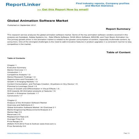 Global Animation Software Market | PDF | Computer Animation | Computer ...