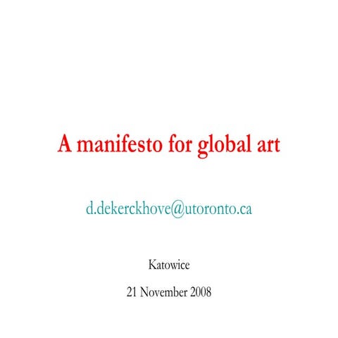 Global Art Manifesto | PPT