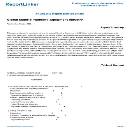 Global Material Handling Equipment Industry | PDF