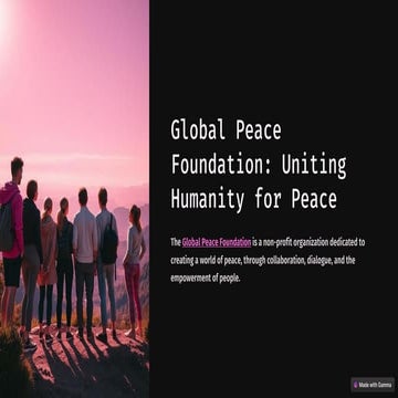 The Global Peace Foundation utilizes.... | PDF