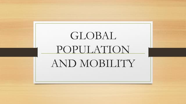 The Global City in the Contemporary World | PPTX