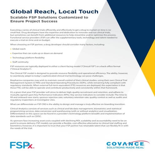 FSP Services: Global Reach, Local Touch | PDF