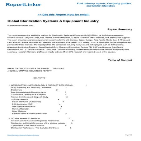 Global Sterilization Systems & Equipment Industry | PDF