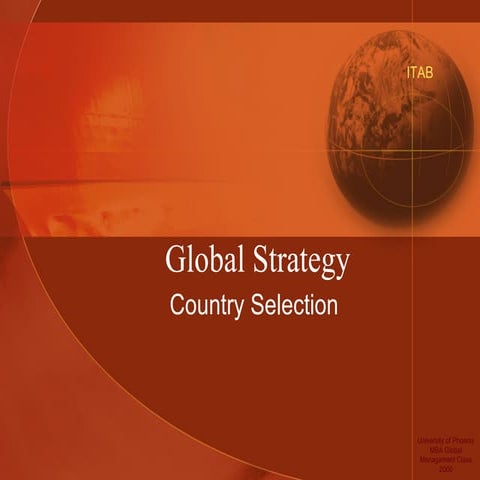 Global Strategy Country Selection Final | PPT