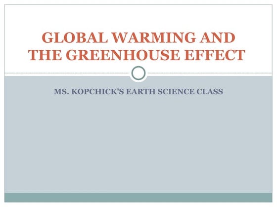 Greenhouse effect | PPT