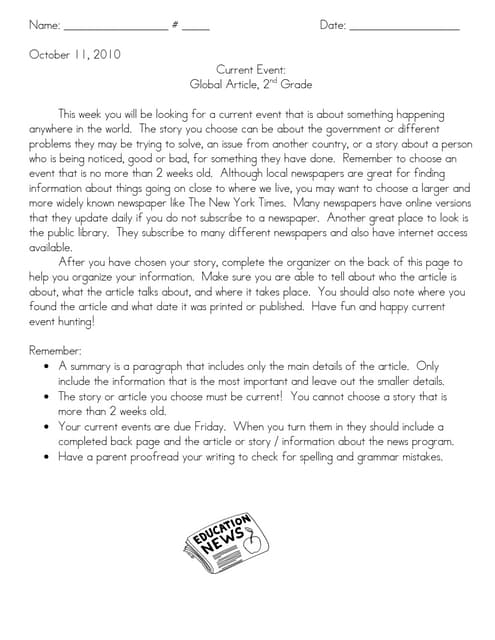 Weather article 2nd grade | PDF