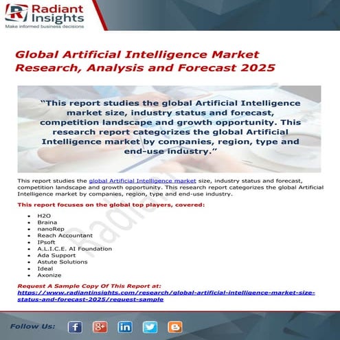 Global artificial intelligence market research, analysis and forecast ...