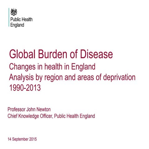 Global Burden of Disease, Changes in health in England Analysis by ...