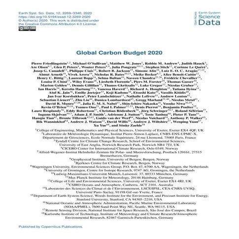 Global Carbon Budget 2020 | PDF
