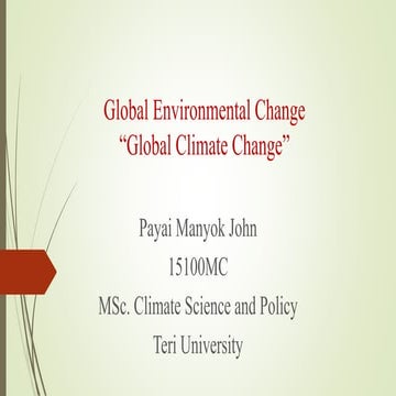 Global change Mr. Payai john | PPTX