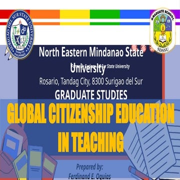 Global Citizenship In Education Ppt Report Pptx