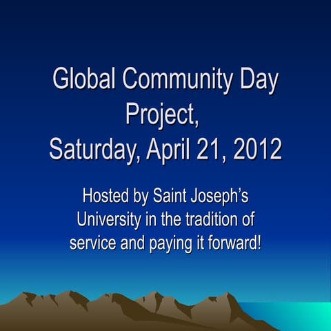 Global Community Day Project | PPT