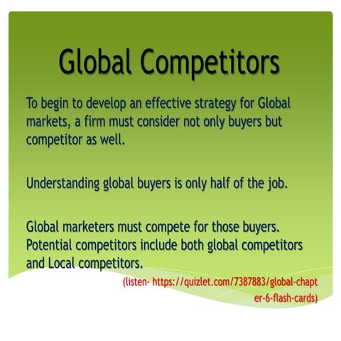 Global competitors | PPTX | Large Business | Business