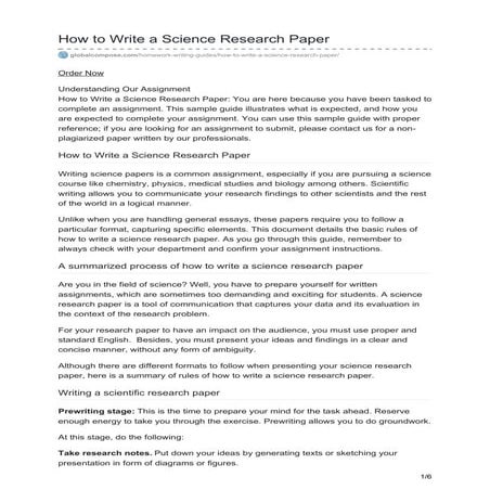 Globalcompose.com how to write a science research paper | PDF