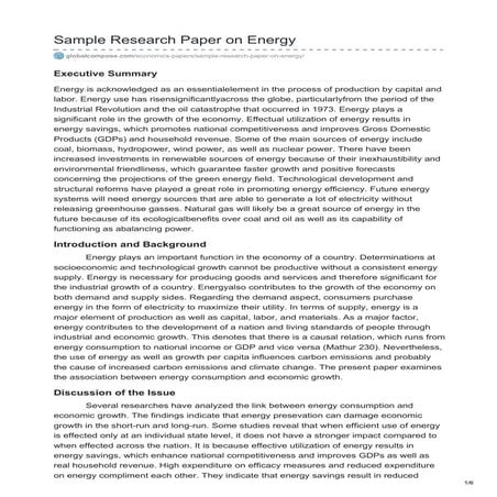 Globalcompose.com sample research paper on energy | PDF