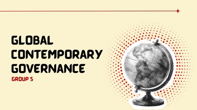 Contemporary Global governance | PPTX