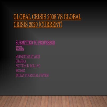 2008 vs 2020 global crisis | PPTX