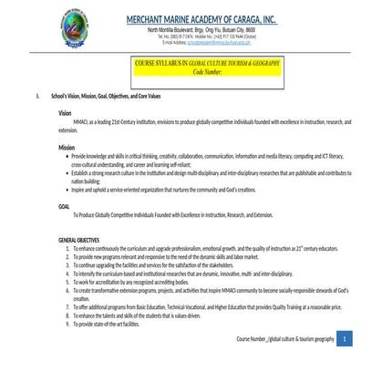 Global Culture GEOGRAPHY SAMPLE DOCUMENTS | DOCX