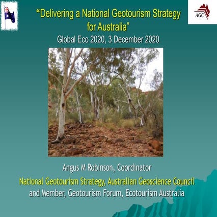 Delivering a National Geotourism Strategy for Australia | PPT