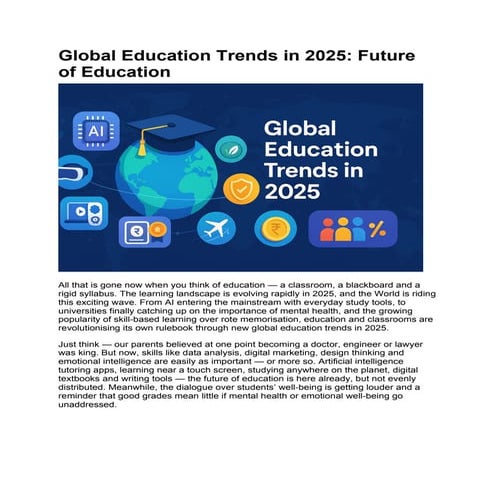 Global Education Trends in 2025: Future of Education | DOCX