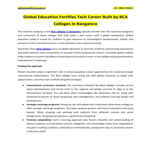 Global Education Fortifies Tech Career Built by BCA Colleges in Bangalore.pdf